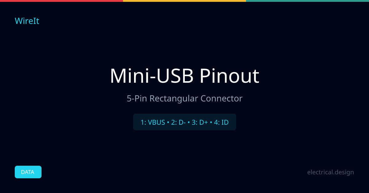 Mini-USB (Mini-B) Connector Pinout - 5-Pin Diagram & Wiring Guide | WireIt
