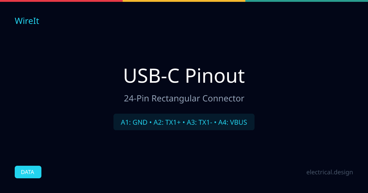 USB Type-C Connector Pinout - 24-Pin Diagram & Wiring Guide | WireIt